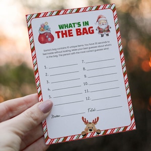 What's in the Bag Christmas Game, Fun Christmas Party Game, Christmas ...
