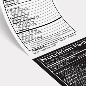 Nutrition Facts | Editable Nutrition Label | Nutritional SVG PNG Clip ...