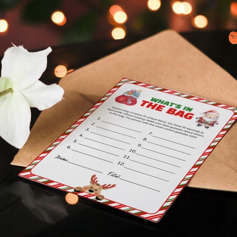 What's in the Bag Christmas Game, Fun Christmas Party Game, Christmas ...