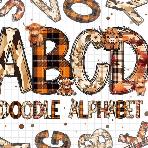 Highland Cow Wall Alphabet - Etsy