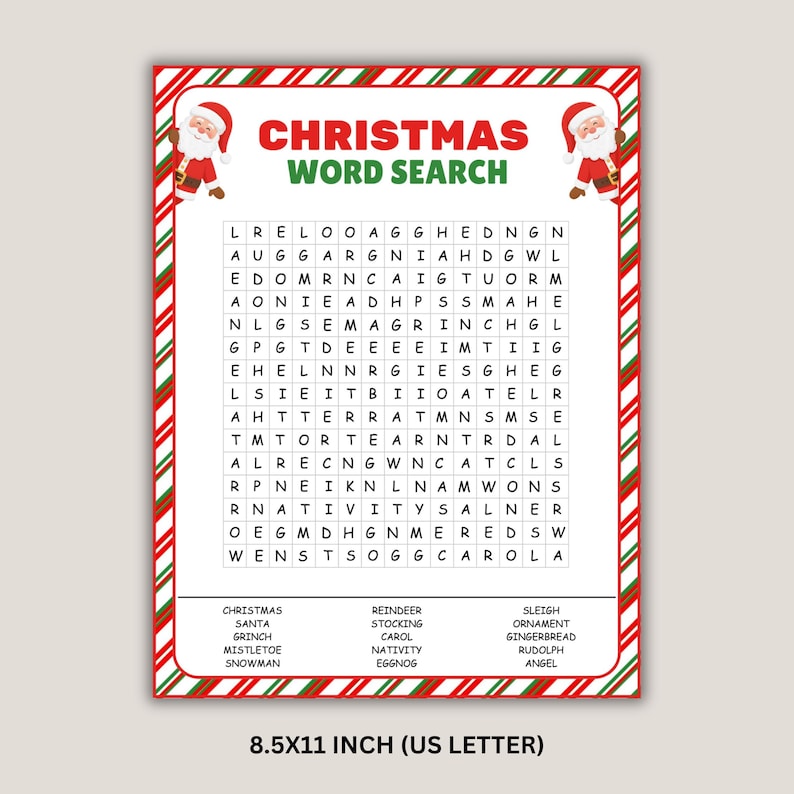 Giant Christmas Word Search, Giant Word Search, Giant Word Find ...