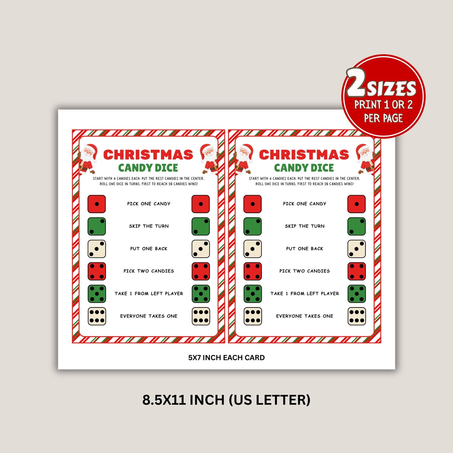 Christmas Candy Dice Game, Christmas Party Games Kids, Fun Christmas ...