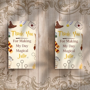 Editable Wizard Birthday Party Favor Tag, Wizard Thank You Tag ...