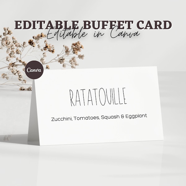 Buffet Signs, Buffet Food Signs, Printable Food Labels Template ...