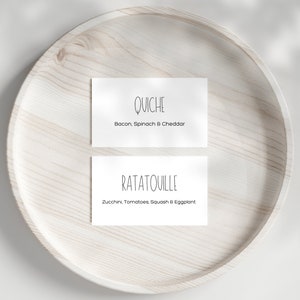 Minimalist Buffet Card Template, Food Label, Modern Wedding Buffet ...