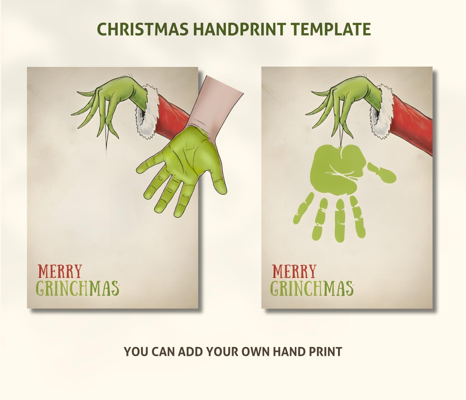 Merry Christmas Handprint Template, Christmas Handprint Craft for ...