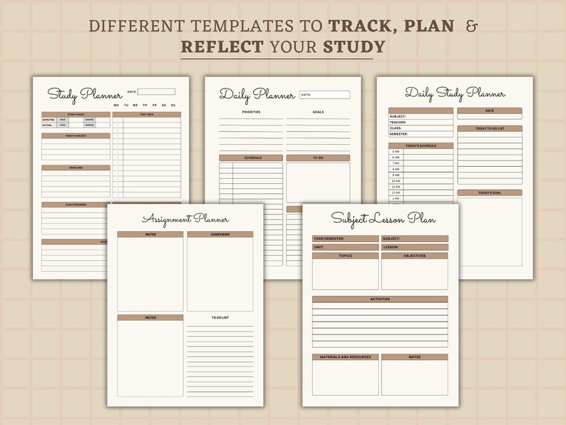 Printable Planner, Printable Student Planner Bundle, Study Planner ...