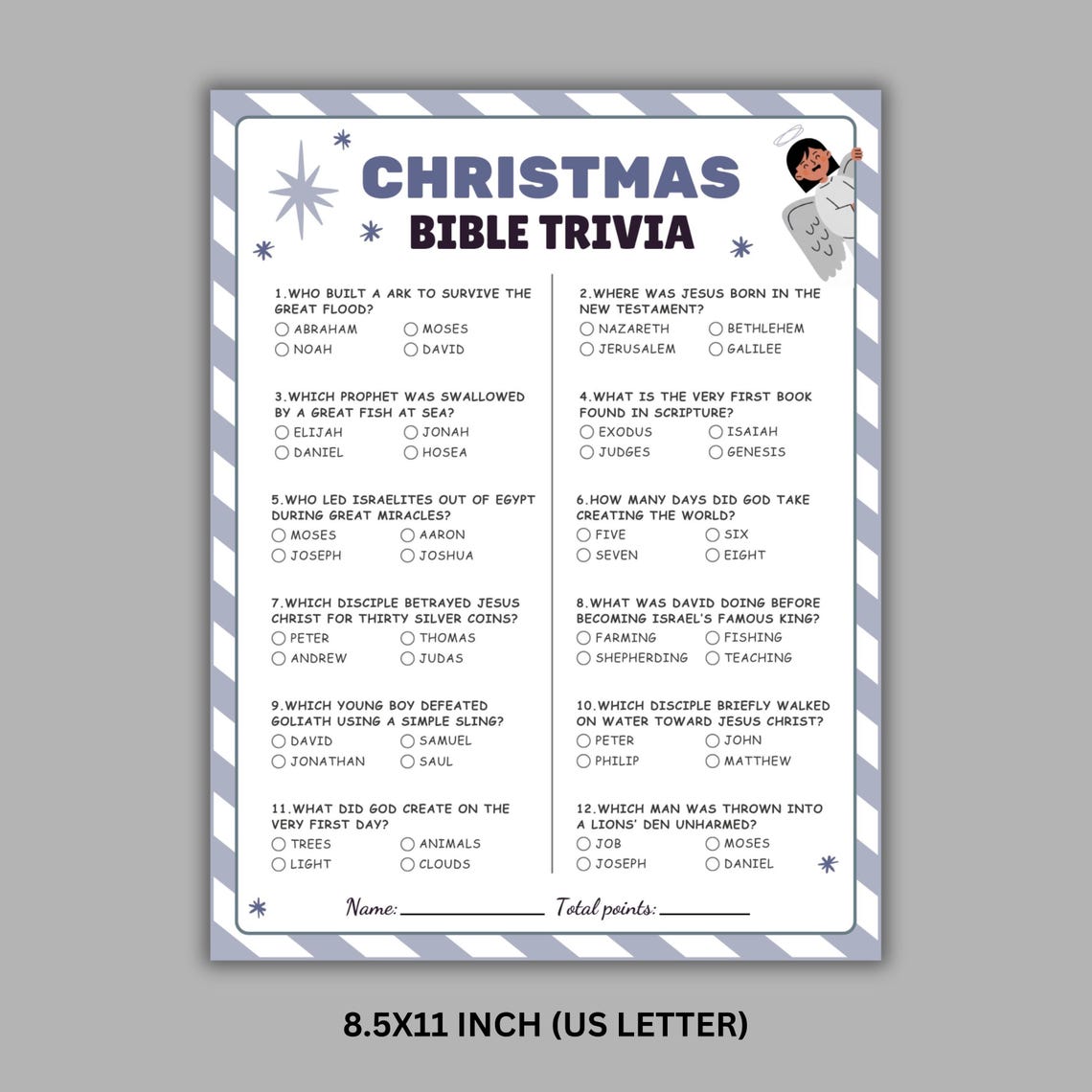 Christmas Bible Trivia, Christmas Nativity Game, Holiday Party Game ...