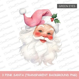 Vintage Digital Clipart | Pink Santa Claus | Retro Pink Santa | Santa ...