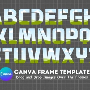 Fill Your Own Split Stencil Letters Font on CANVA - Canva Frames Bundle ...
