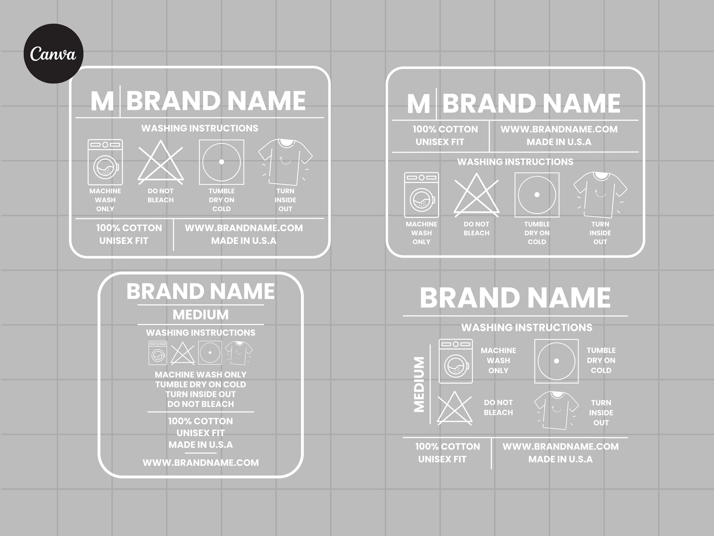 Clothing Neck Label Template, Custom DIY, Canva, Editable Template ...