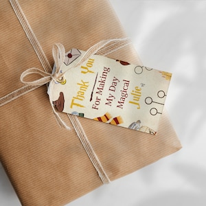 Editable Wizard Birthday Party Favor Tag, Wizard Thank You Tag ...