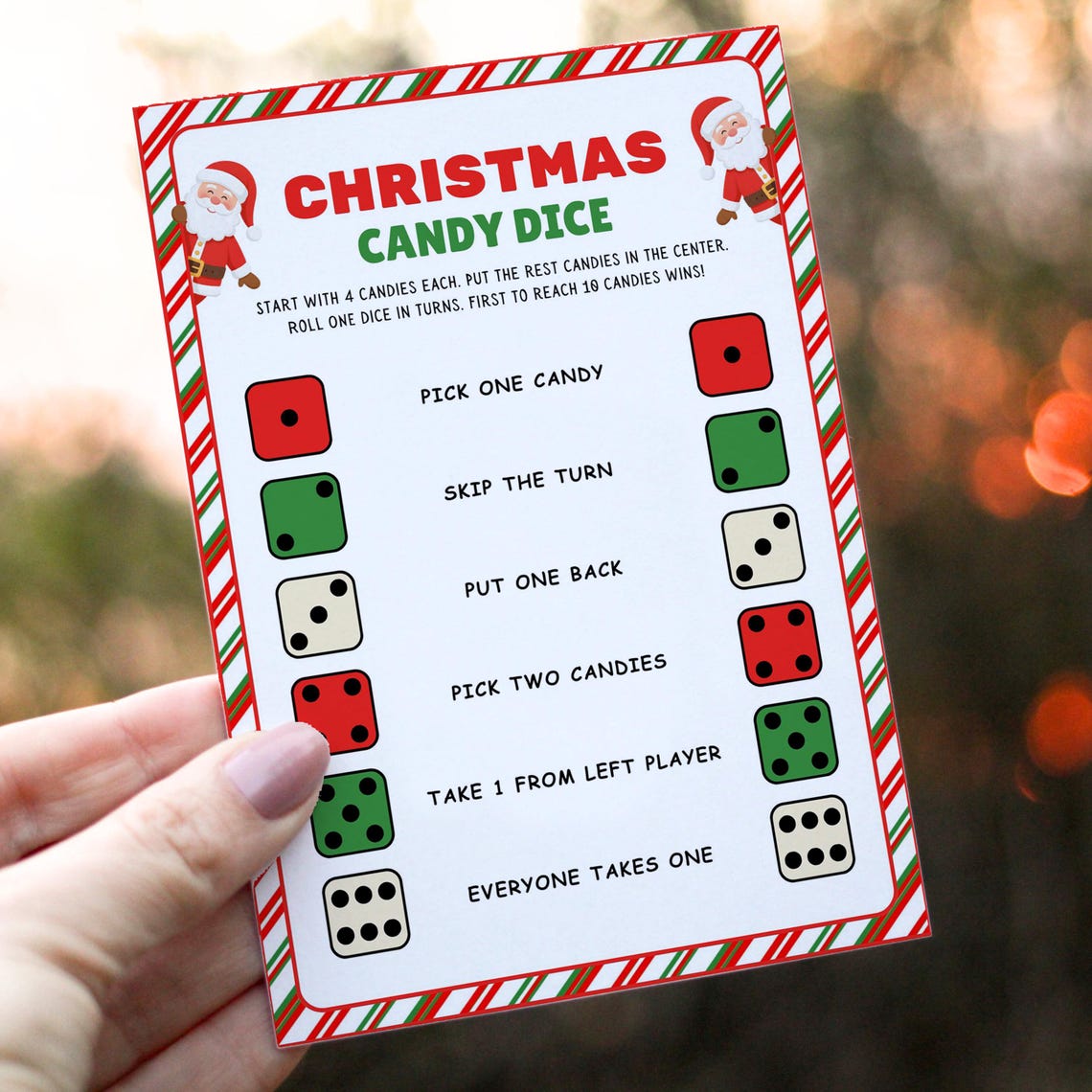 Christmas Candy Dice Game, Christmas Party Games Kids, Fun Christmas ...