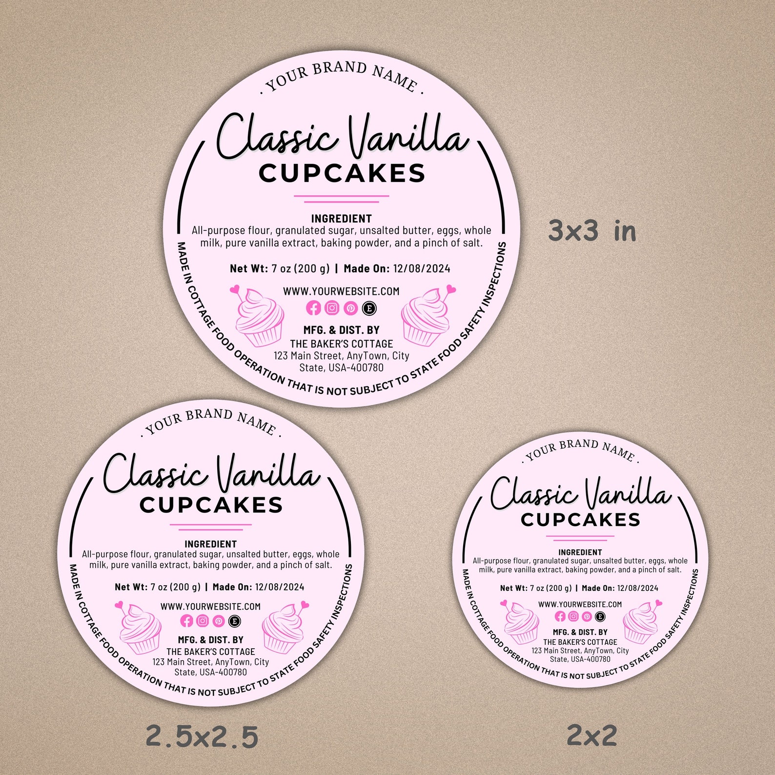 Cottage Food Label Cottage Baking Label Printable Food Label Home Baked ...