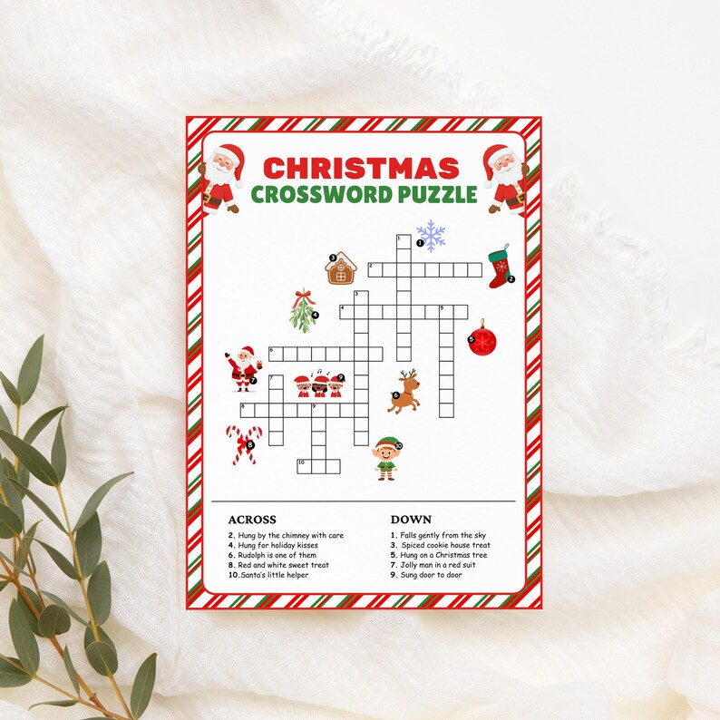 Christmas Crossword Puzzle, Kids Christmas Word Games Activities ...