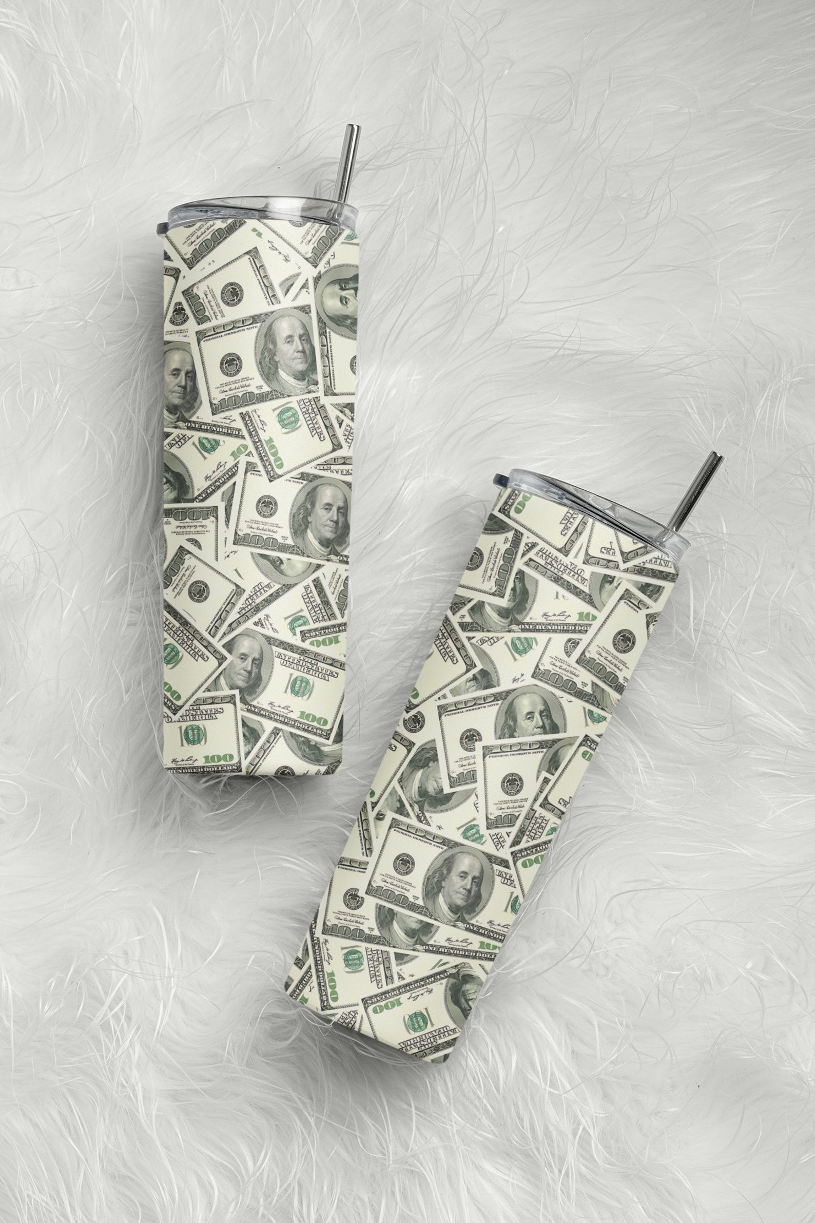 3 Money Roll Band Tumbler PNG BUNDLE, 20 Oz Skinny 100-dollar Bill ...
