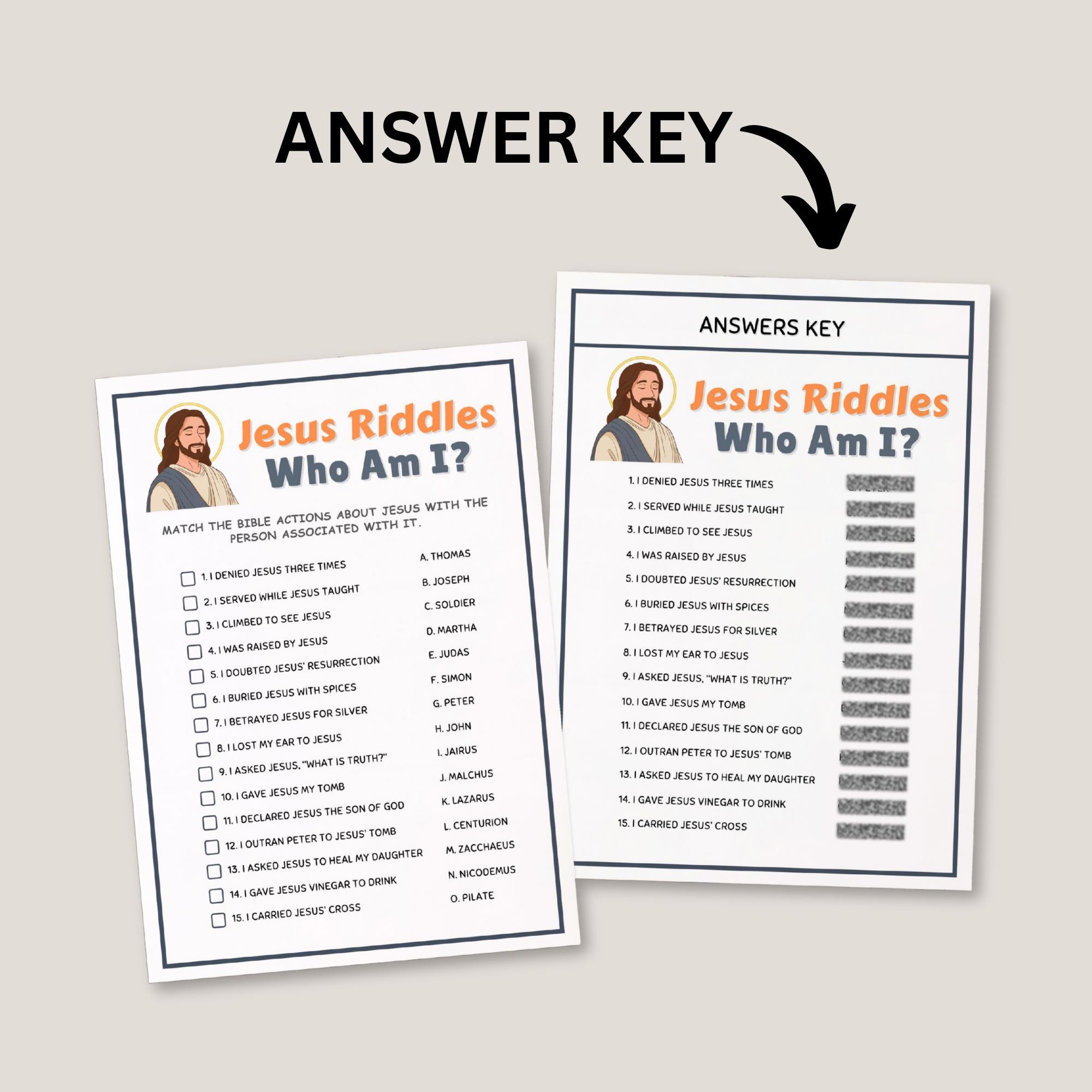 Bible Games, Jesus Riddles, Who Am I, Bible Games for Kids & Adults ...