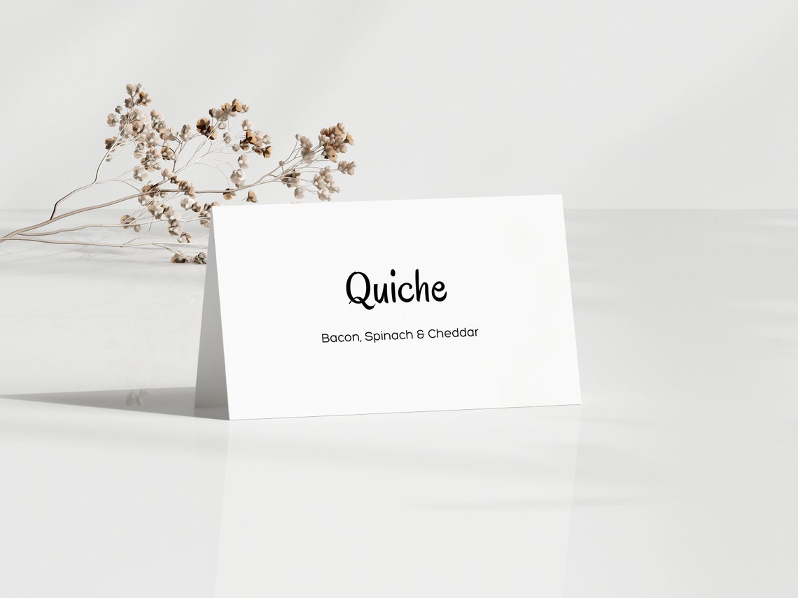 Minimal Editable Food Labels for Buffet, Printable Food Card Template ...