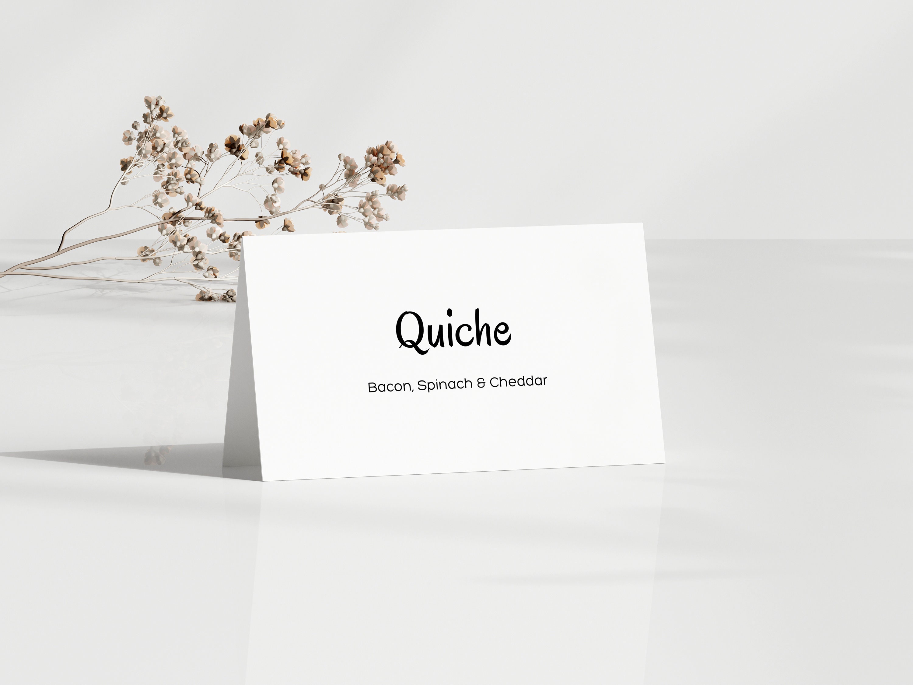 Minimal Editable Food Labels for Buffet, Printable Food Card Template ...