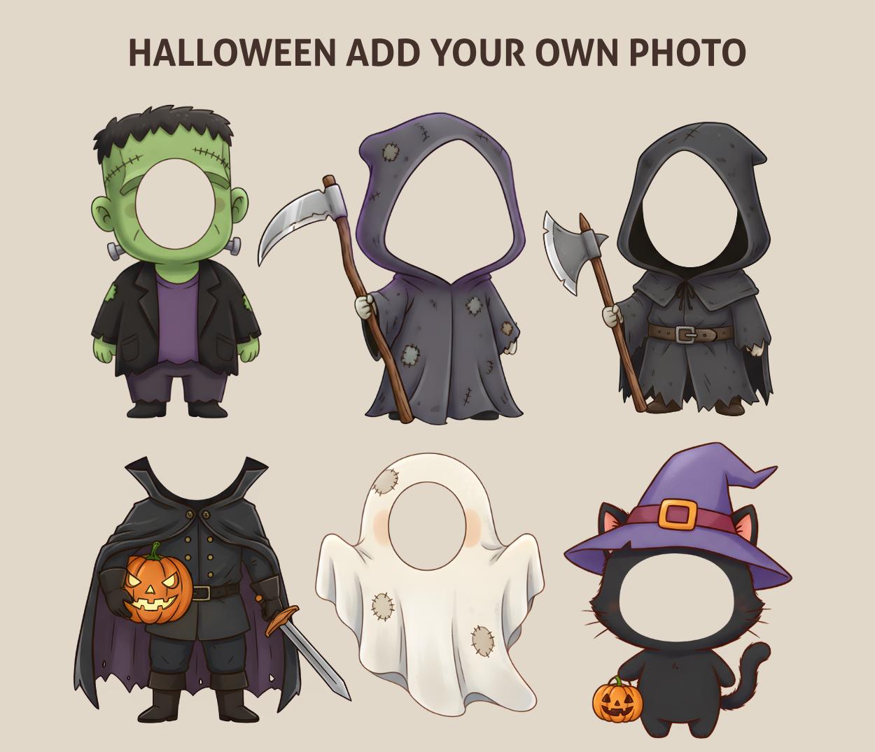 Halloween Add Your Own Photo Picture Bundle, Custom Photo PNG ...