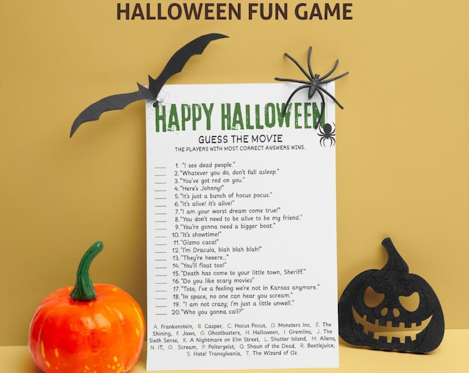Halloween Guess the Movie Game | Printable Halloween Party Game ...