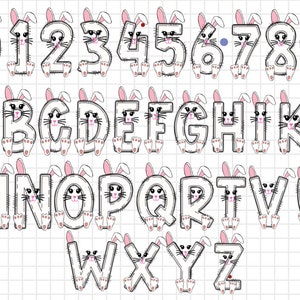 Easter Alphabet Letters PNG Bundle, Hand Drawn Doodle, Easter Eggs ...