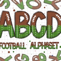 Football Alphabet Letters Sports Cliparts Sublimation PNG Doodle Design ...