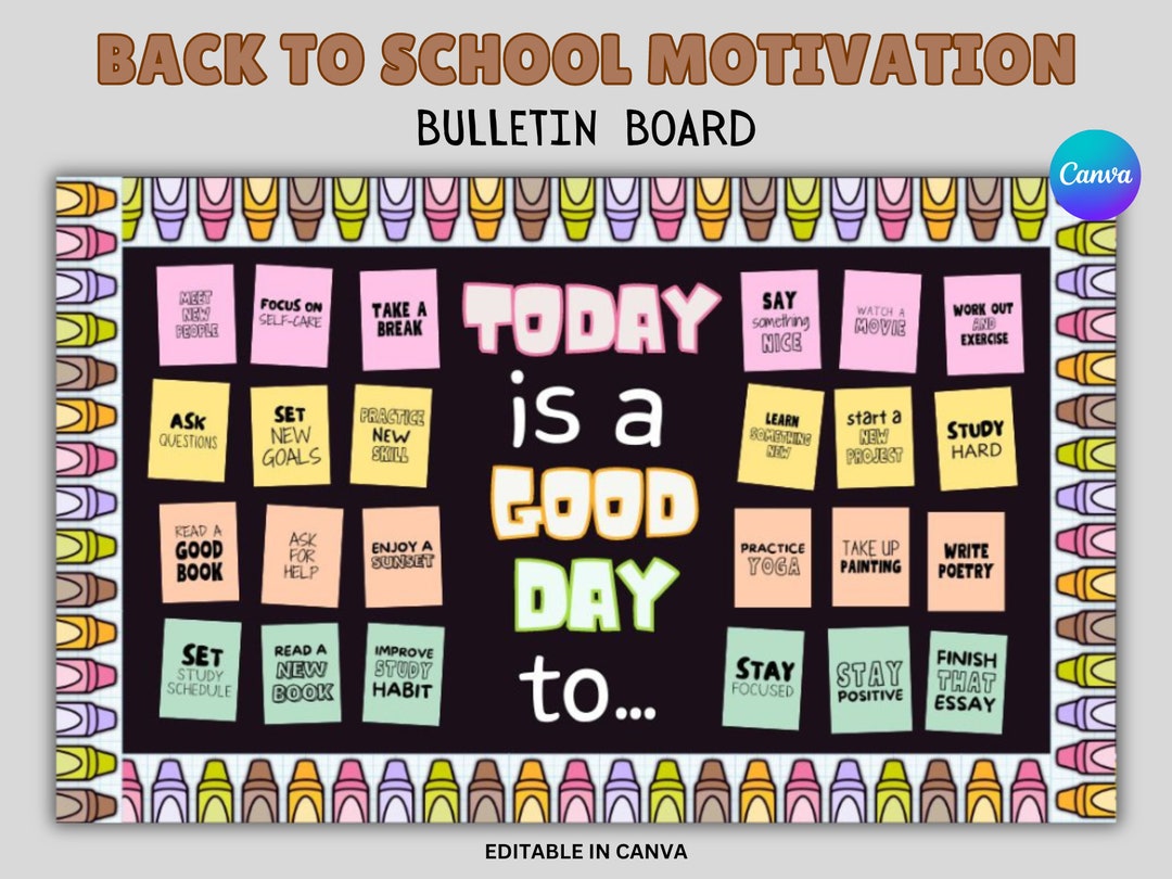 Back to School Motivational Bulletin Board, Bulletin Board Kit, Back to ...