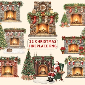 Xmas Fireplace PNG | Fireplace Stockings | Kids Christmas PNG | Xmas ...