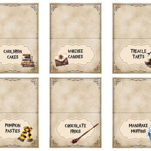 Wizard Birthday Food Label-candy Label/editable/place Cards/food Bar ...