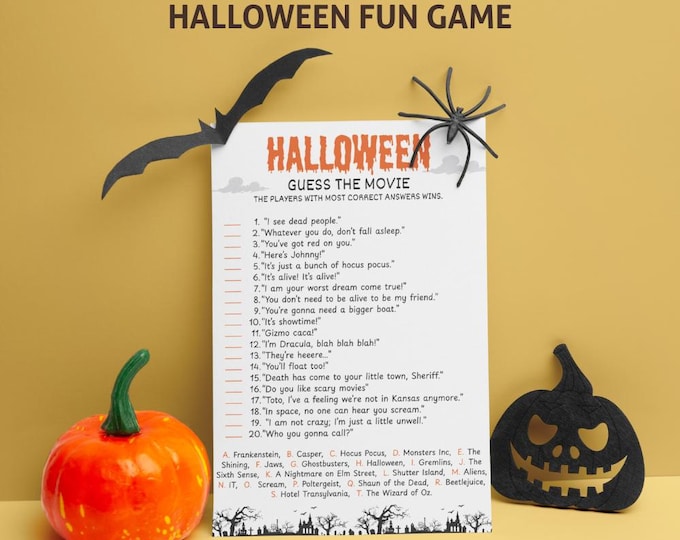 Halloween Guess the Movie Game | Printable Halloween Party Game ...