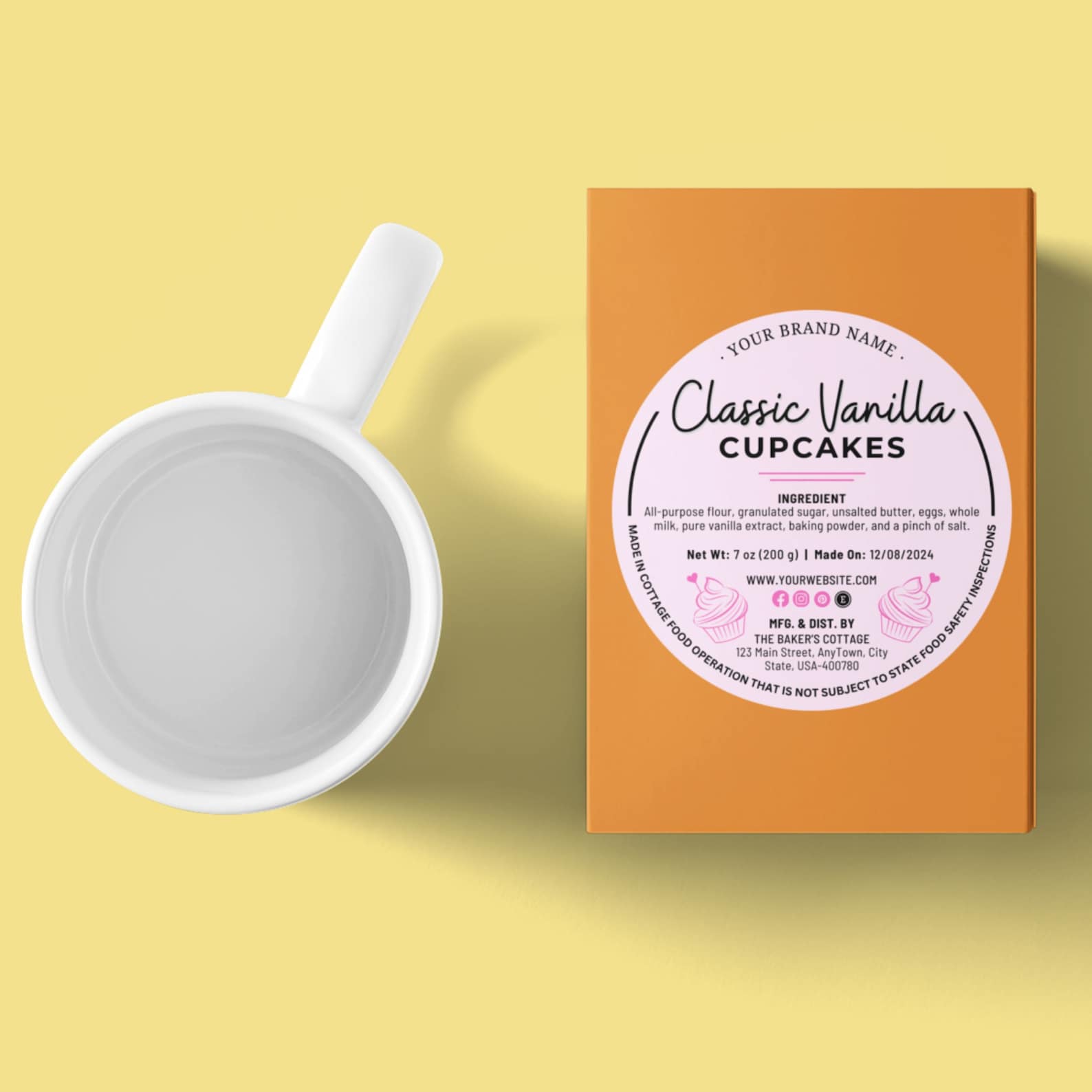 Cottage Food Label | Cottage Baking Label | Printable Food Label | Home ...
