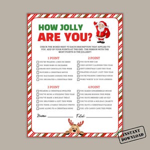 How Jolly Are You? Game, Fun Christmas Party Game, Christmas Activity ...