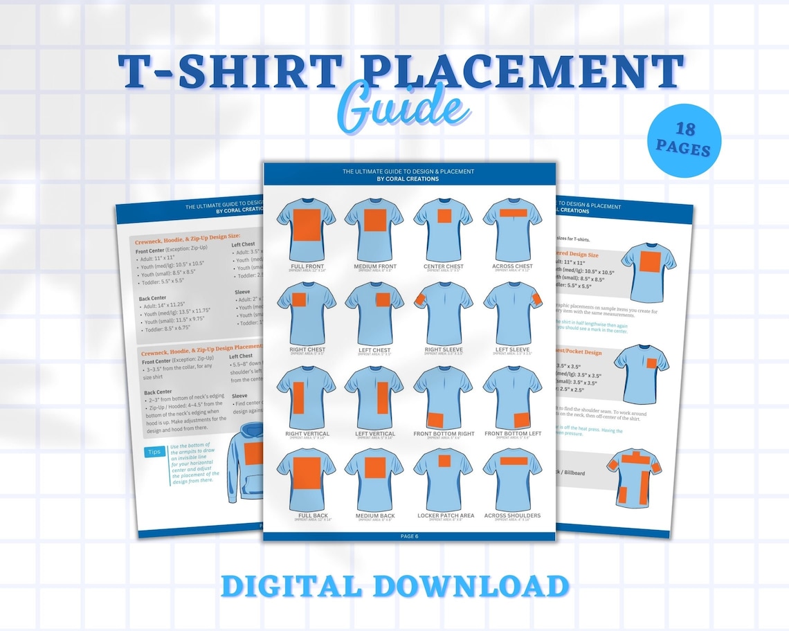 T-shirt Placement Guide, Vinyl Placement, Heat Transfer Vinyl Tool ...