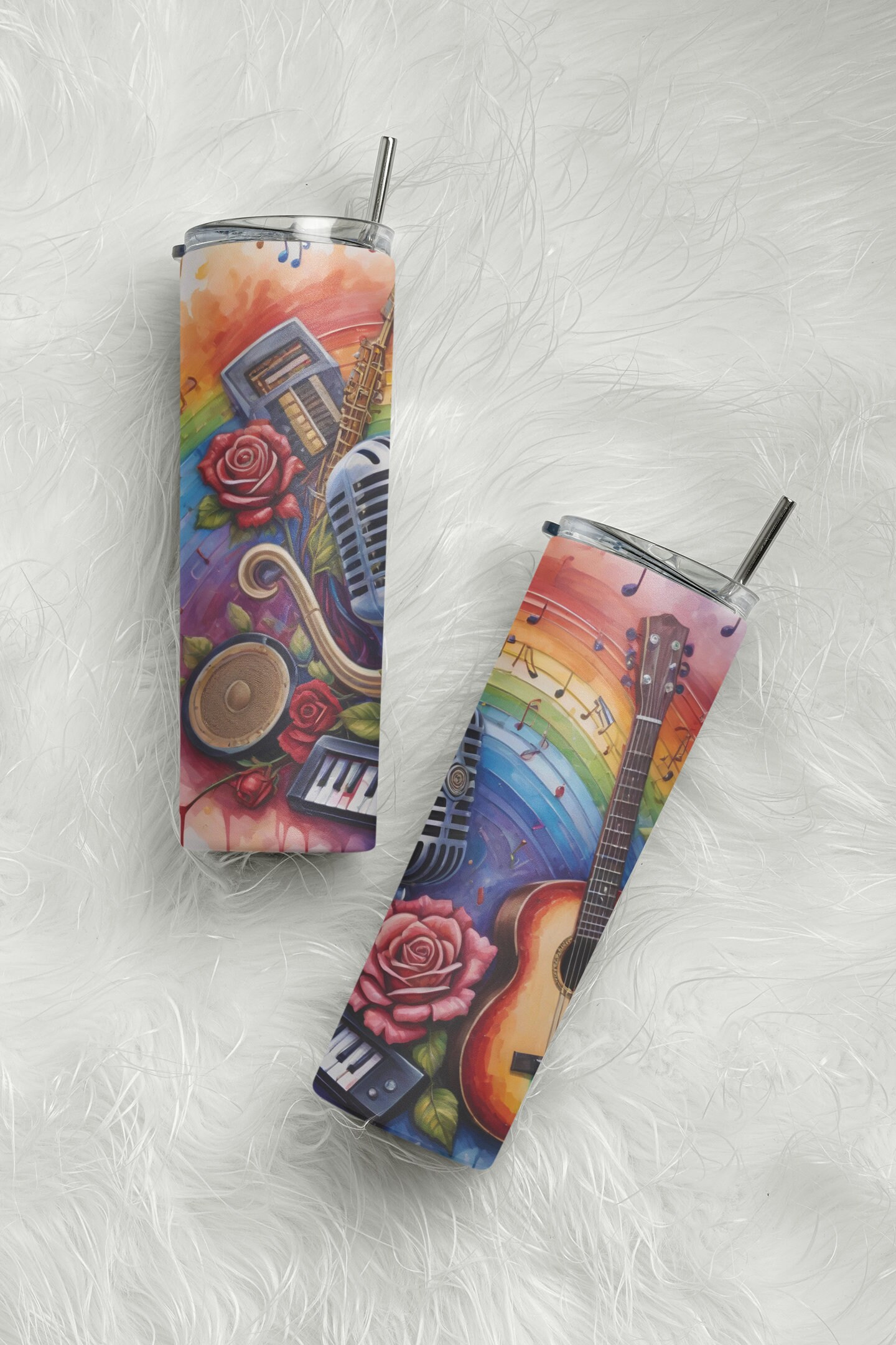 Music Lover Tumbler Music Notes Wrap Guitar Tumbler Piano Tumbler Music ...