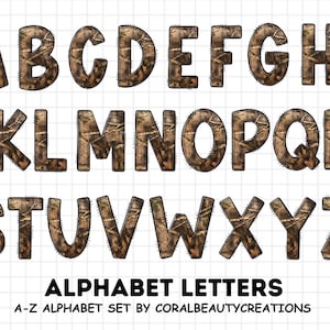 Camo Hunting Doodle Alphabet Letters PNG Bundle, Military Camouflage ...