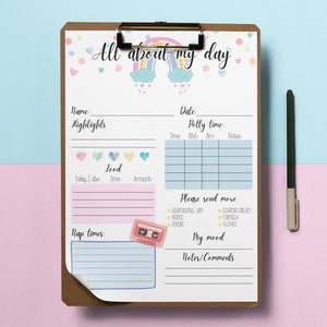 Boho Daycare Report Mail, Daycare Printable, Day Care Report, Daily Log ...