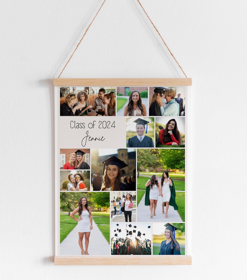 Graduation Photo Collage Template, Through the Years Sign, Class of ...