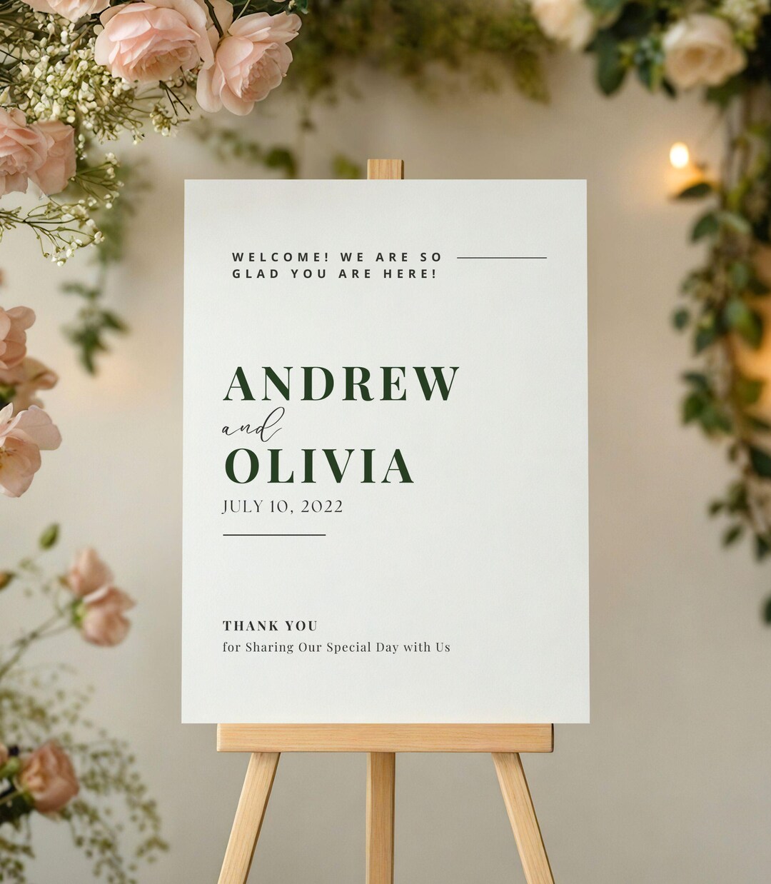 Minimalist Wedding Welcome Sign Template, Editable Wedding Signage ...