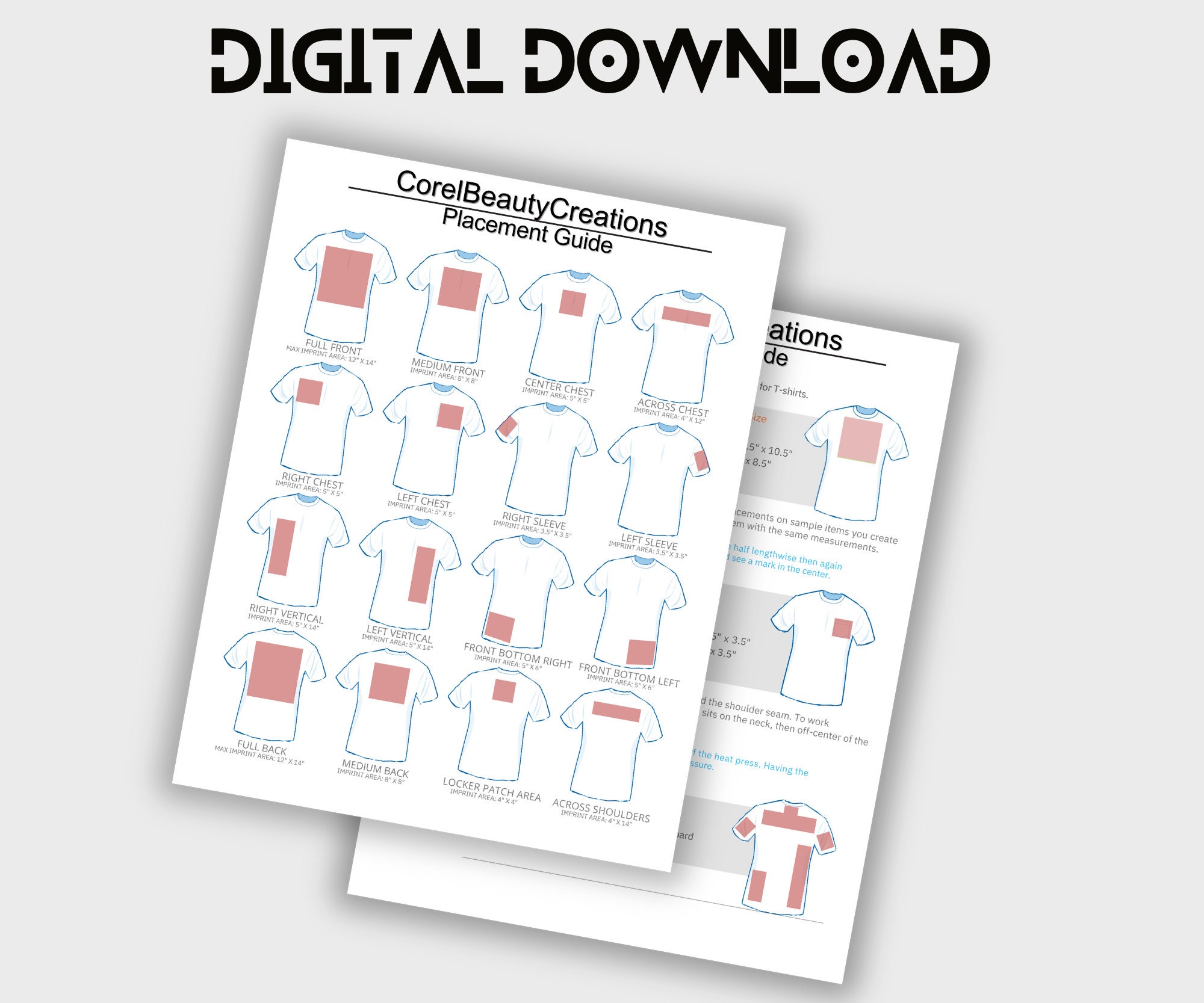 T-shirt Placement Guide Vinyl Placement Heat Transfer Vinyl - Etsy UK