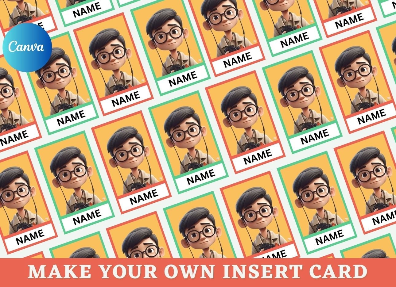 Make Your Own Cards, Custom Template Editable Insert Cards, Montessori ...