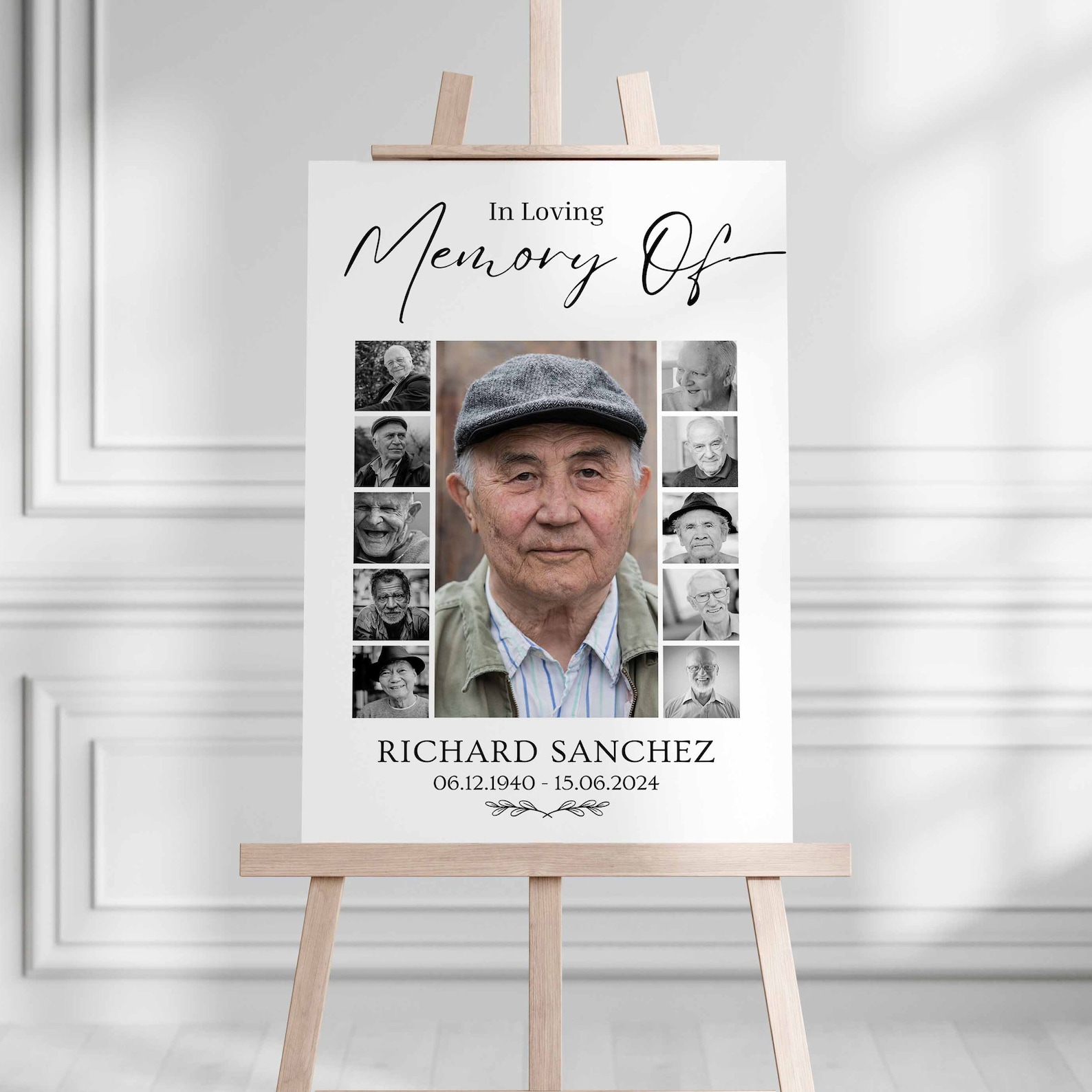 Funeral Photo Collage Sign Templates, Memorial Poster Size, Funeral ...