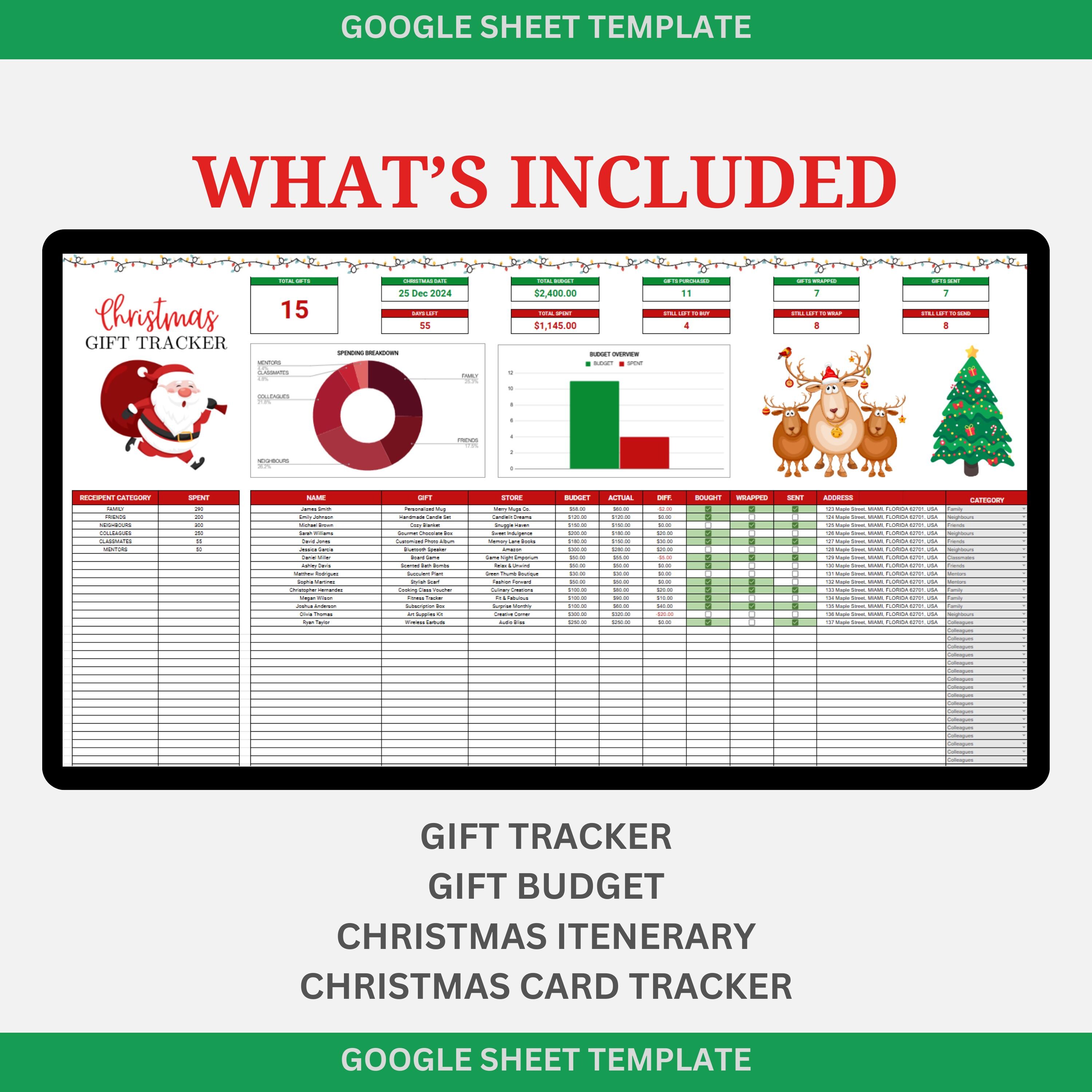 Christmas Gift Tracker, Christmas Planner, Christmas Budget Planner ...