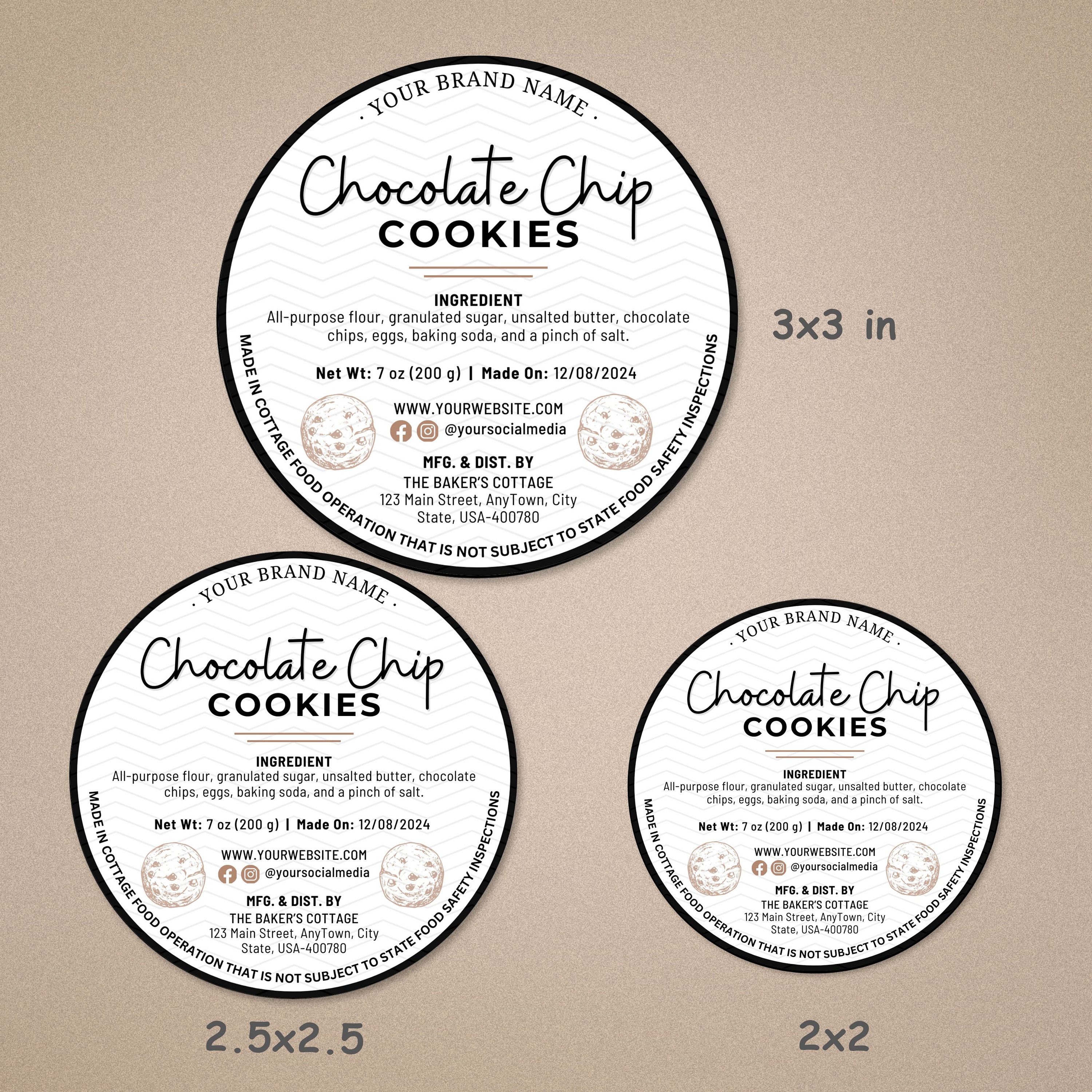 Cottage Food Label Cottage Baking Label Printable Food Label Home Baked ...