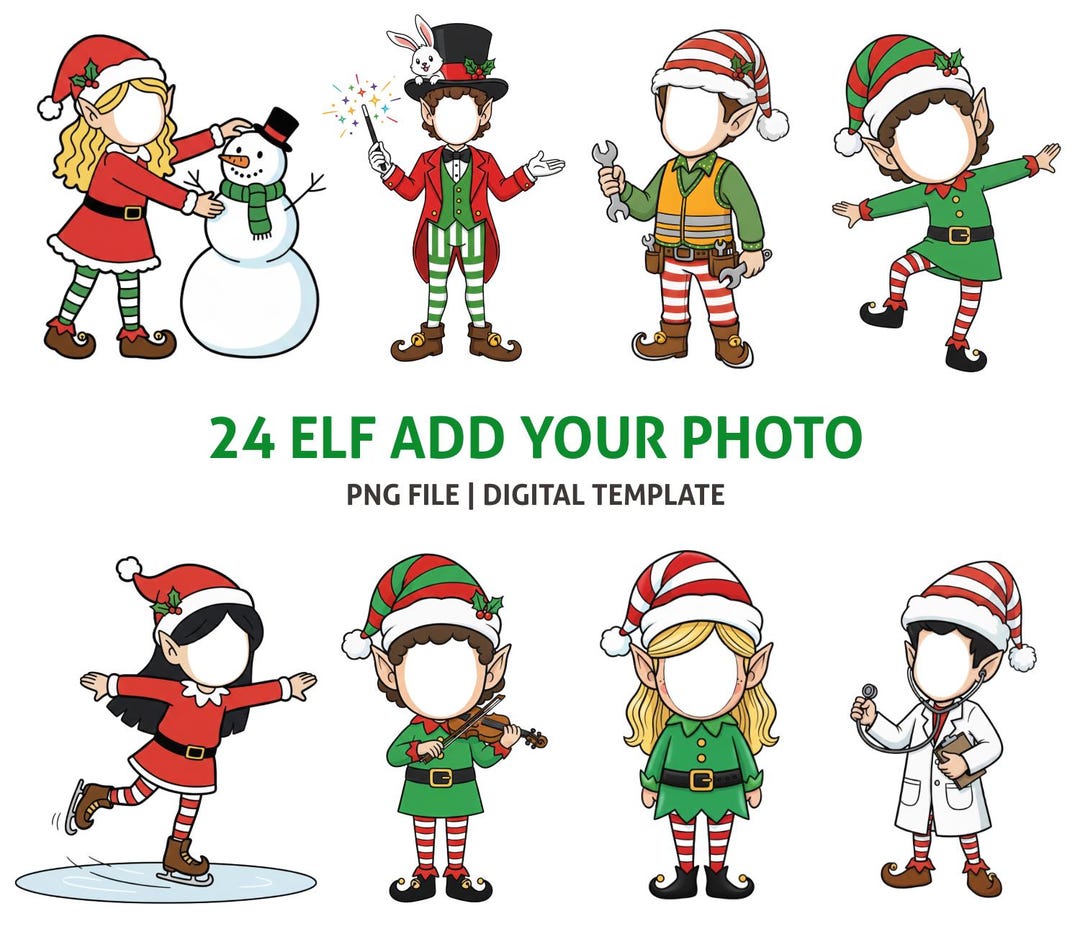 Christmas Add Your Own Photo, Elf Add Your Photo Clipart, Your Own ...