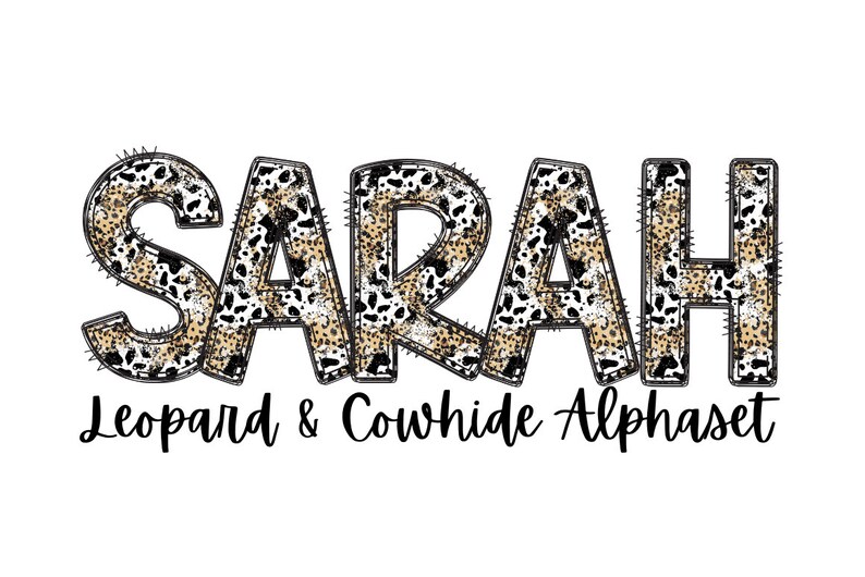 Cowhide Print Alphabet Letters Bundle, Leopard Print, Bleach Western ...