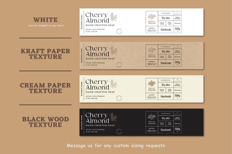 Printable Soap Label Download, Canva Template, Soap Wrap, Custom Soap ...