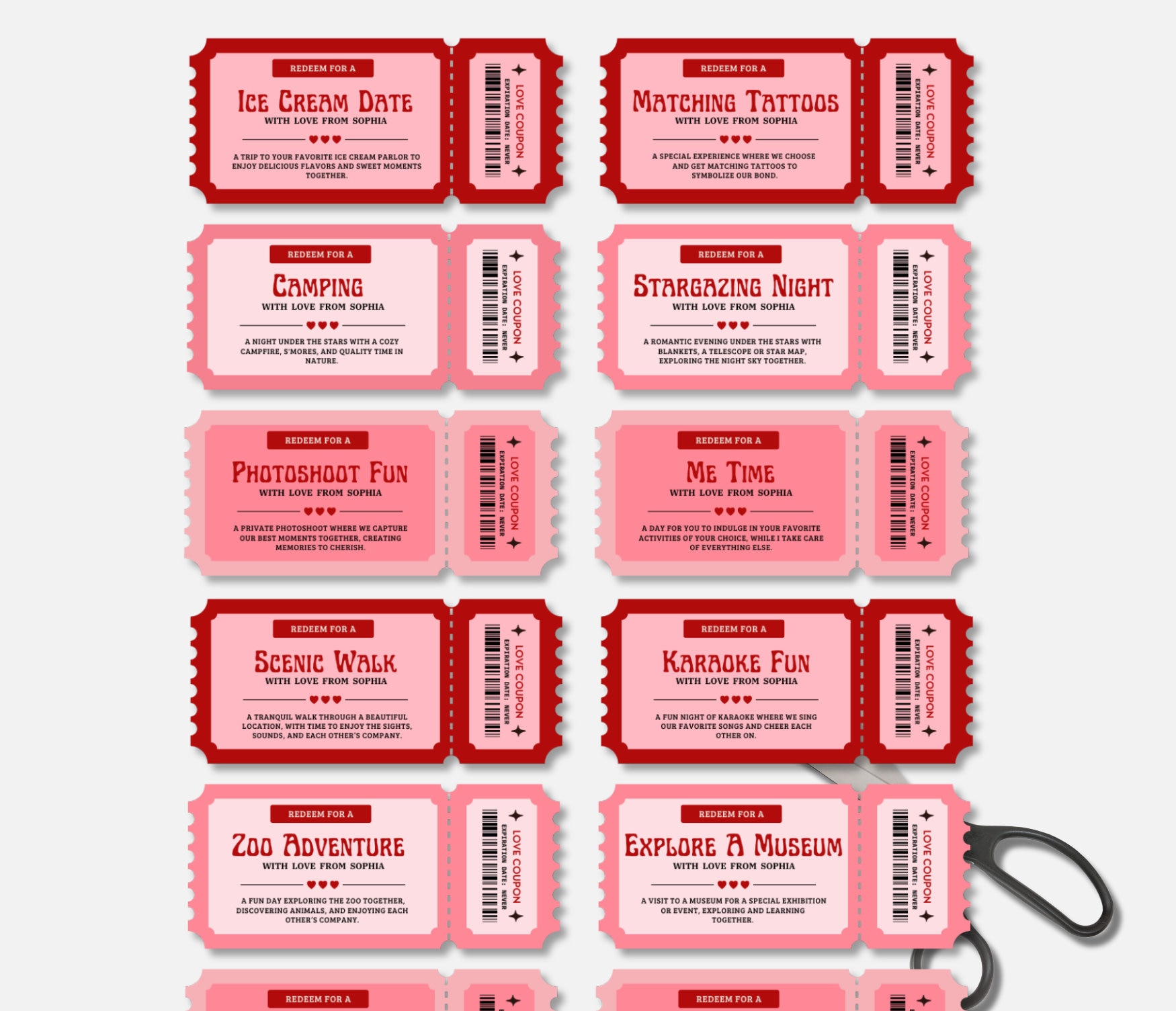 Customizable Love Coupon Book, Love Editable Coupon Template, Printable ...