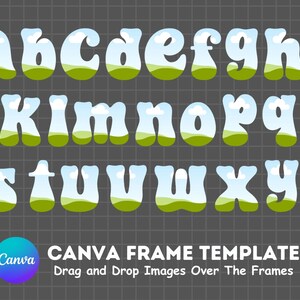 Canva Letters Frames Feat. Retro Groovy Font, Uppercase, Lowercase and ...