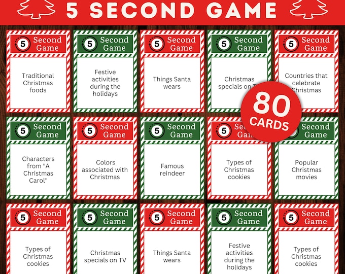 Christmas 5 Second Game | Printable Christmas Game | Christmas Activity ...